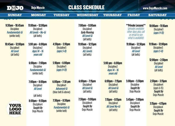 Class Schedules Karate 2 | Dojo Muscle