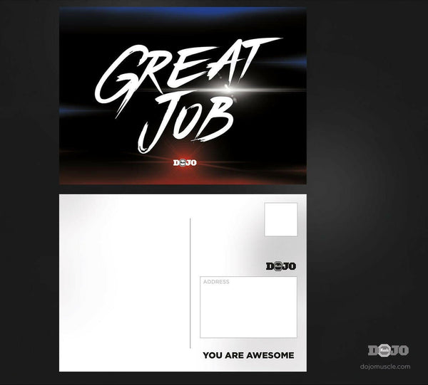Edgy 'Great Job' Cards | Blue & Red | Dojo Muscle