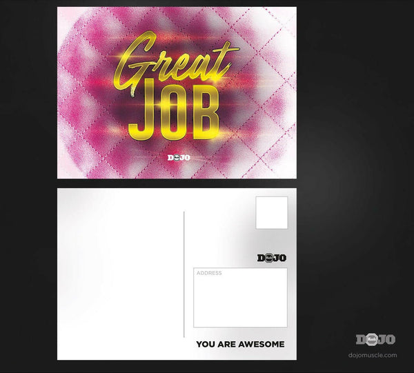 Elegant 'Great Job' Cards | White & Gold | Dojo Muscle